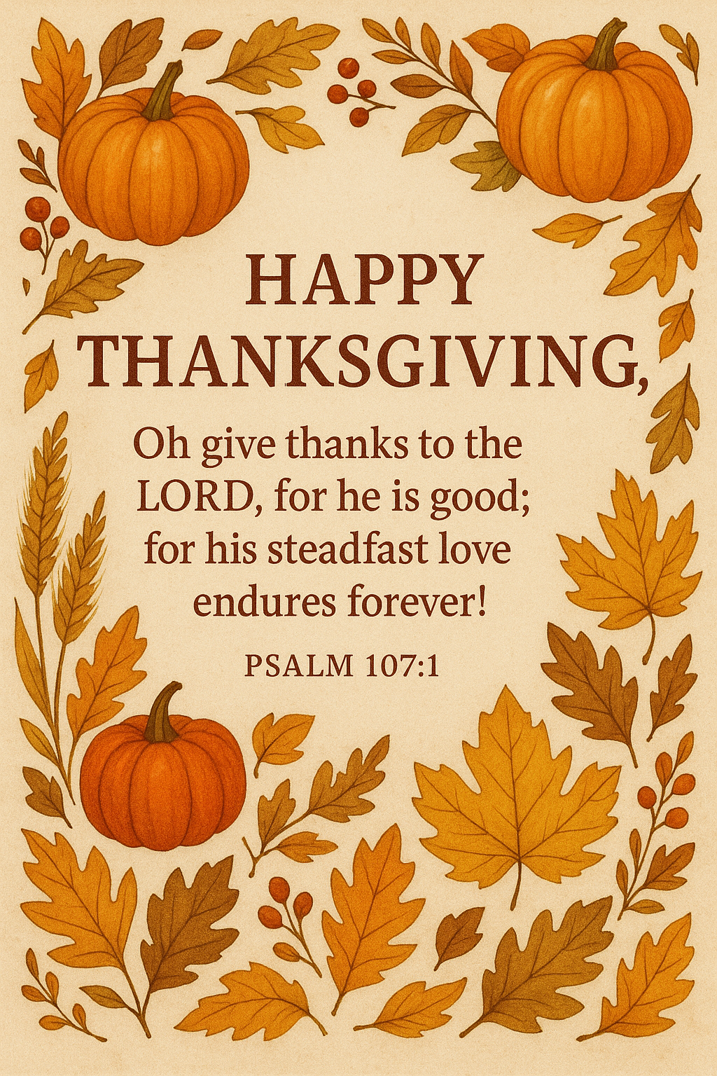 Happy thanksgiving bible verse